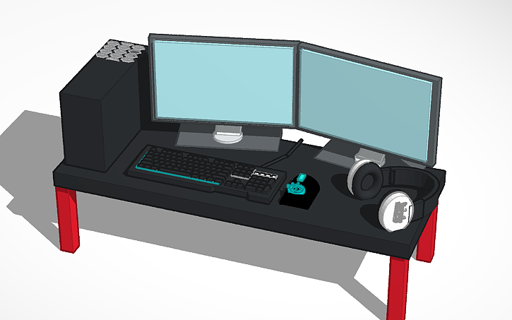 3D design Gaming Setup - Tinkercad