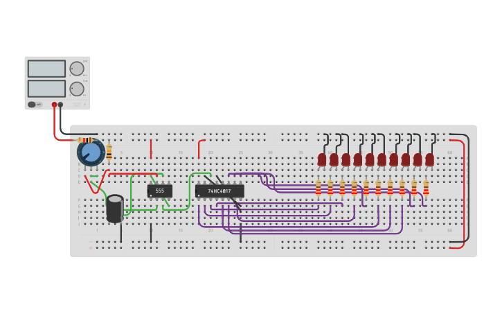 Circuit design Dancing Light - Tinkercad
