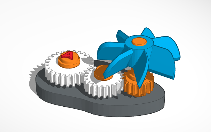 3D design moving gears - Tinkercad