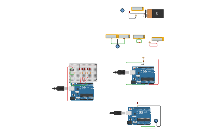 Circuit design INPUT - OUTPUT - Tinkercad