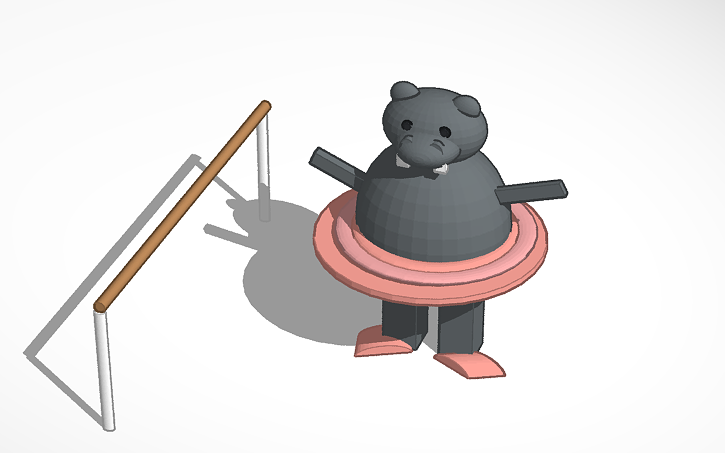 3D design Dancing Hippo - Tinkercad