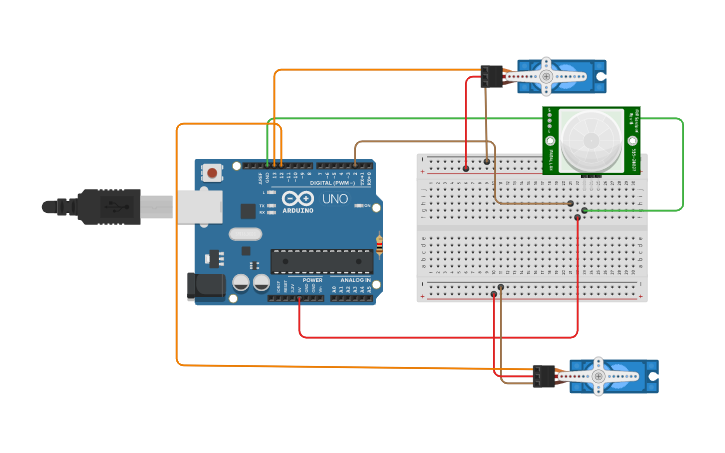 Circuit design circuito de movimiento ortesis y protesis - Tinkercad