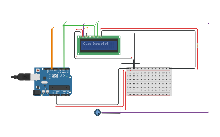 Circuit design Display (16X2) - Tinkercad