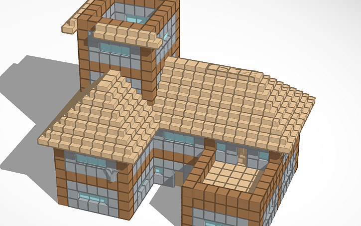 3D design Copy of Minecraft House (From Online Video, Link in Comments ...
