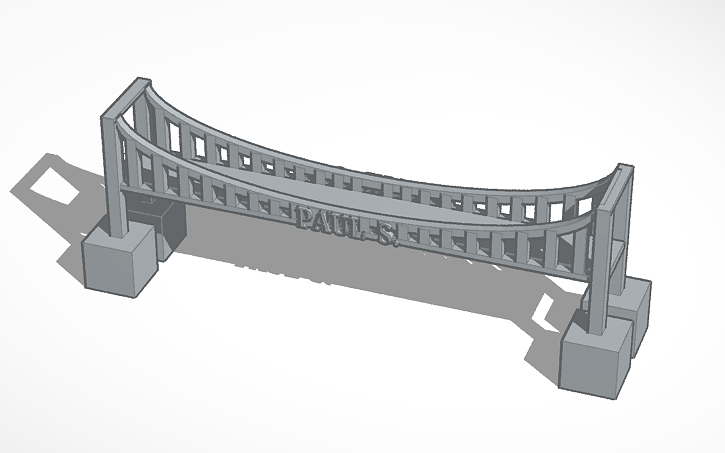 3D design Suspension Bridge - Tinkercad