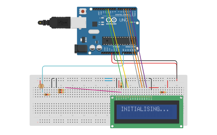 Circuit design LightSensor | Tinkercad