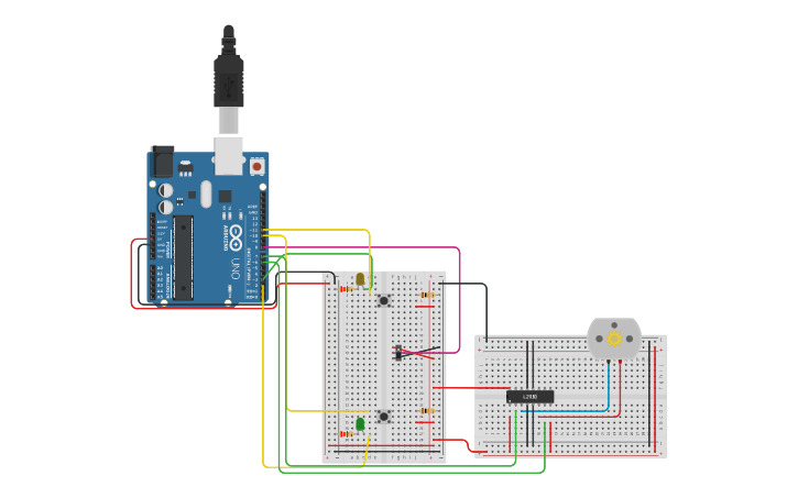 Circuit design elevador simples - Tinkercad