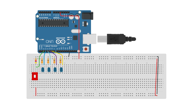 Circuit design Control de Motor a pasos con 1 línea. Arduino - Tinkercad