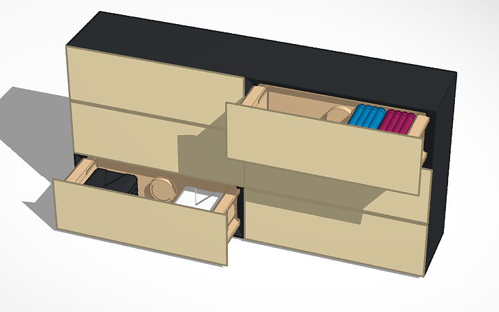3D design EQ3 Sheet Double Dresser - Tinkercad