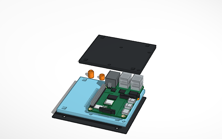 3D design [WIP] Geekworm X825-C8 RPi 4B bracket case - Tinkercad