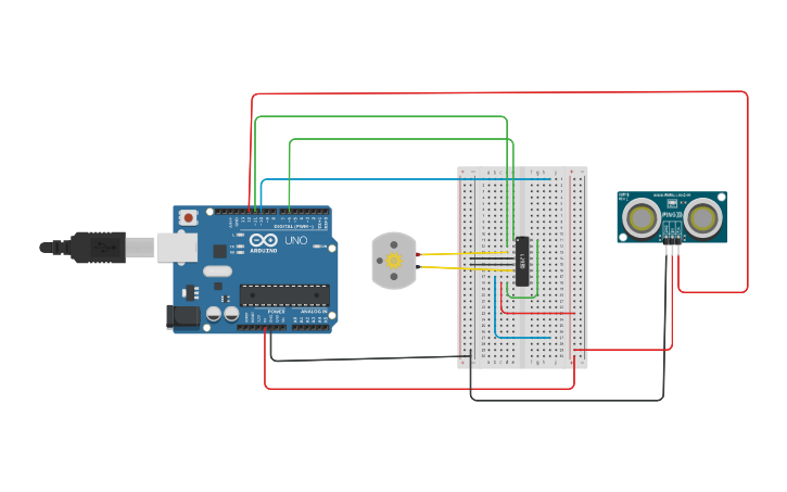 Circuit design motor DC | Tinkercad