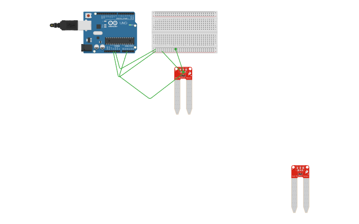 Circuit design Sensor de humedad de suelo | Tinkercad