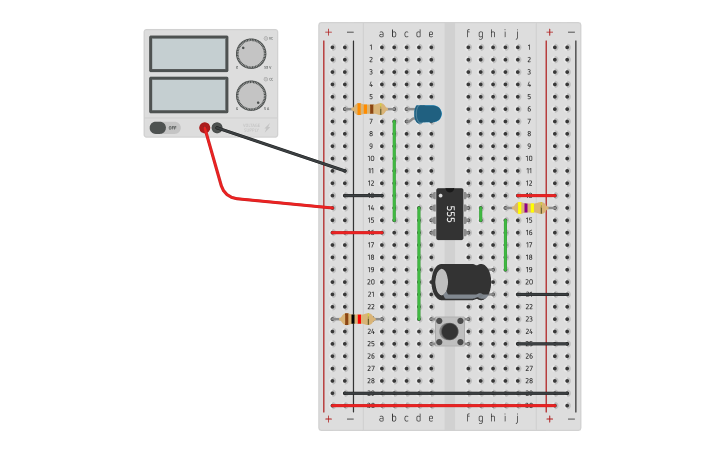 Circuit design Monostable Timer Final | Tinkercad