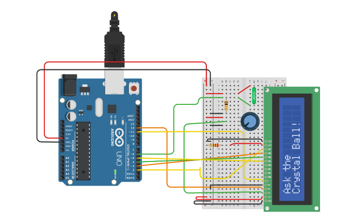 Circuit design MOD #1 Project 11 Crystal Ball - Tinkercad