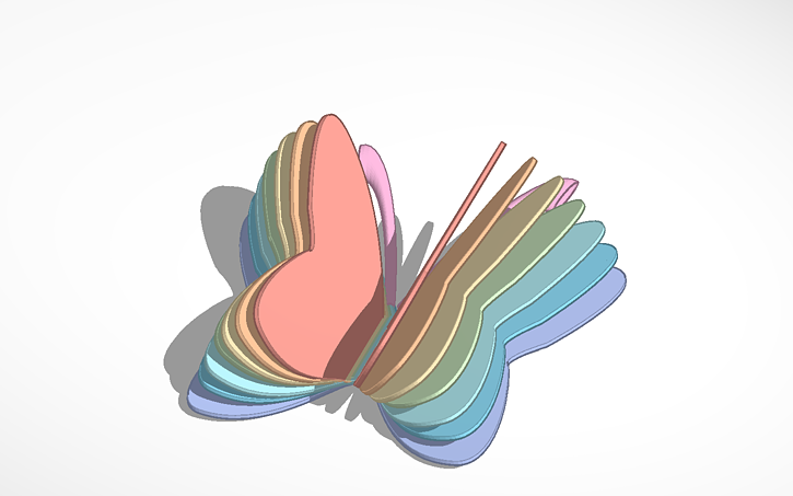 3D design 7 shades butterfly - Tinkercad