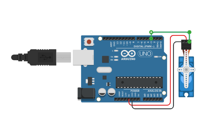 Circuit Design Servo With Arduino Tinkercad
