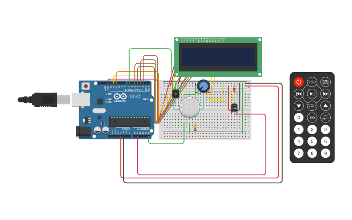 Circuit design Copy of Temprature sensor - Tinkercad