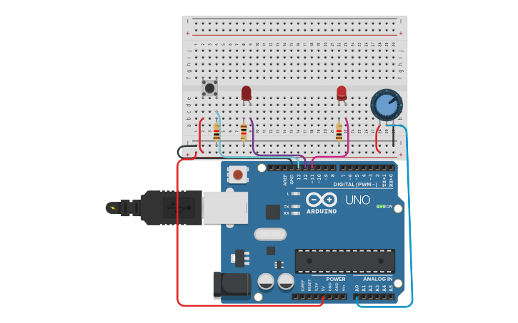 Circuit Design Pot And Button Tinkercad