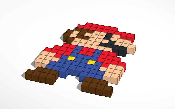 3D design Mario Pixel Art - Tinkercad