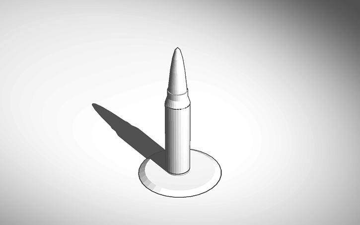 3D design 20mm Bullet - Tinkercad