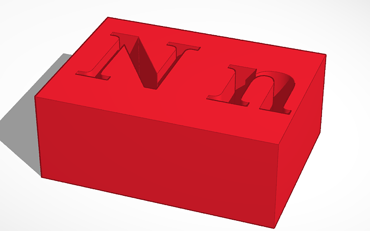 3D design Uppercase and Lowercase Letter N Mold | Tinkercad