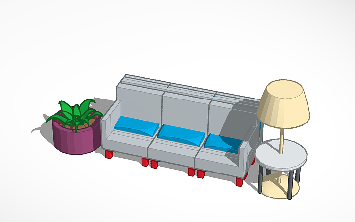 3D design a random living room. | Tinkercad