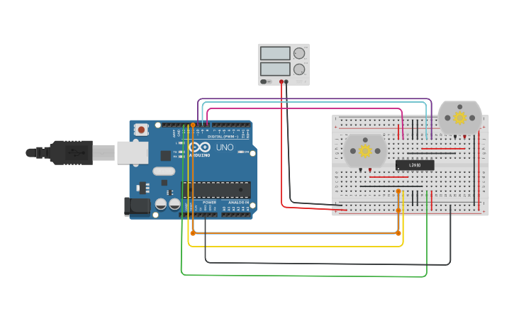 Circuit design Motores - Tinkercad