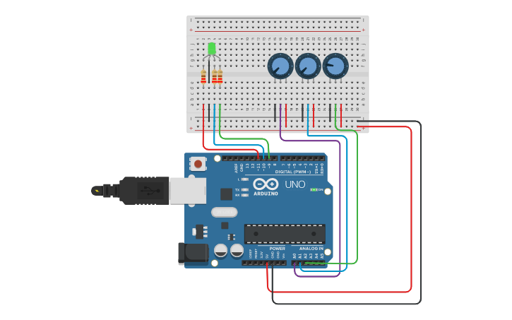 Circuit Design Prática 3 Led Rgb Map Tinkercad