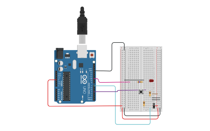 Circuit design Partida Direta - Tinkercad