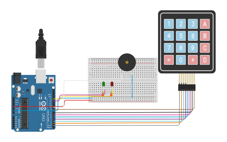 Circuit Design Security Keypad Tinkercad