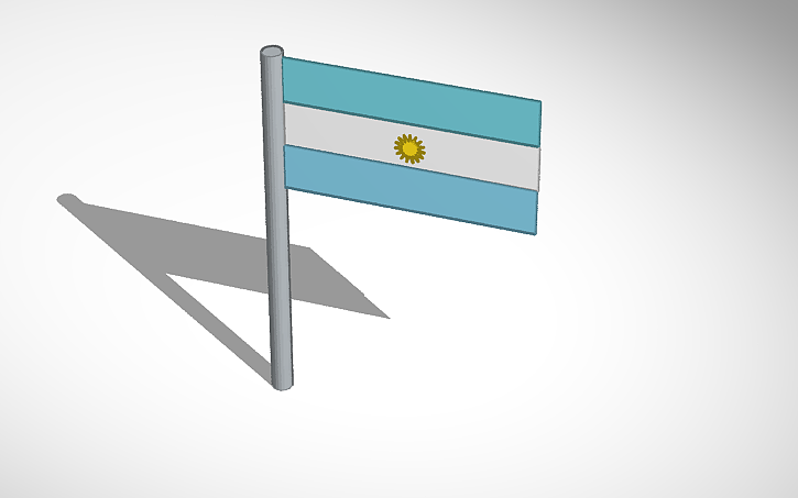 3D design Argentina Flag - Tinkercad