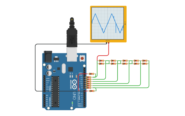 Circuit Design Conversor Da De 6 Bits Triangular Tinkercad