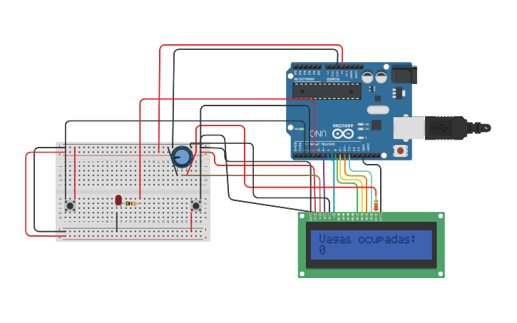 Circuit Design Projeto Estacionamento Tinkercad