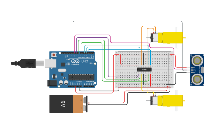 Circuit design Robot - Tinkercad