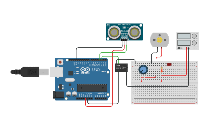 Circuit design Kipas Otomatis sesuai keinginan menggunakan Sensor Jarak ...