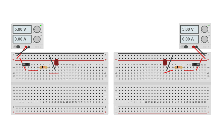Circuit design Práctica 4 Diodo LED - Tinkercad