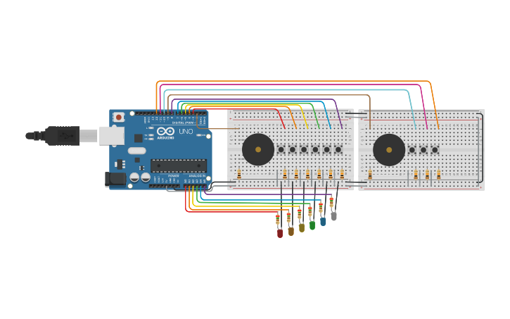Circuit design Piano lovania | Tinkercad