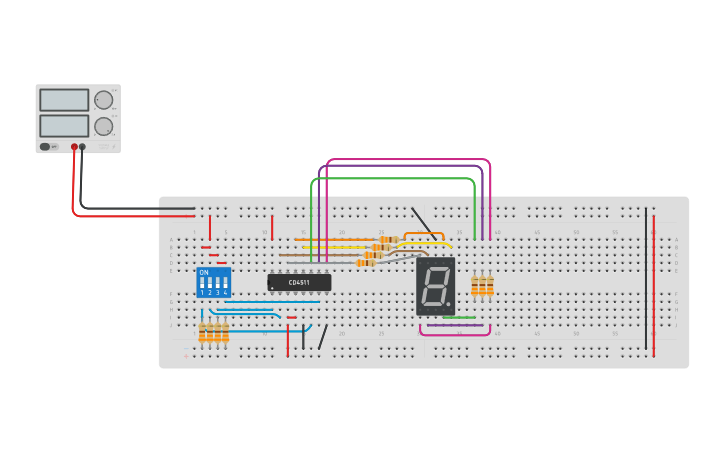 Circuit design CONTADOR JK Flip Flop 74HC73 - Tinkercad