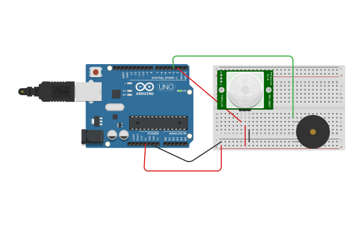 Circuit design Sensor de movimiento digital | Tinkercad