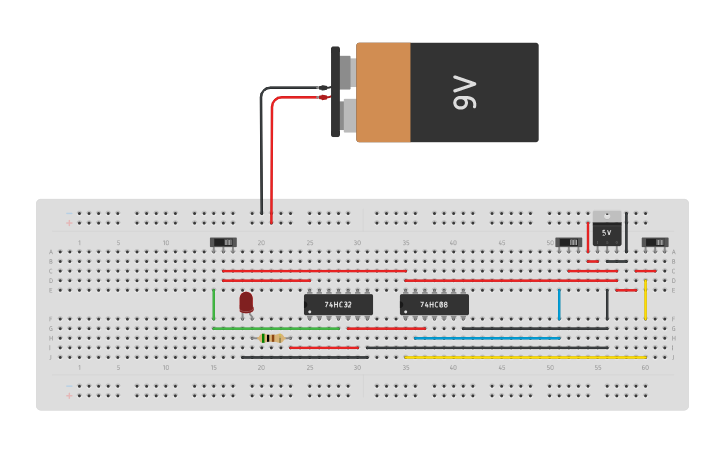 Circuit design 74HC08/74HC32 | Tinkercad