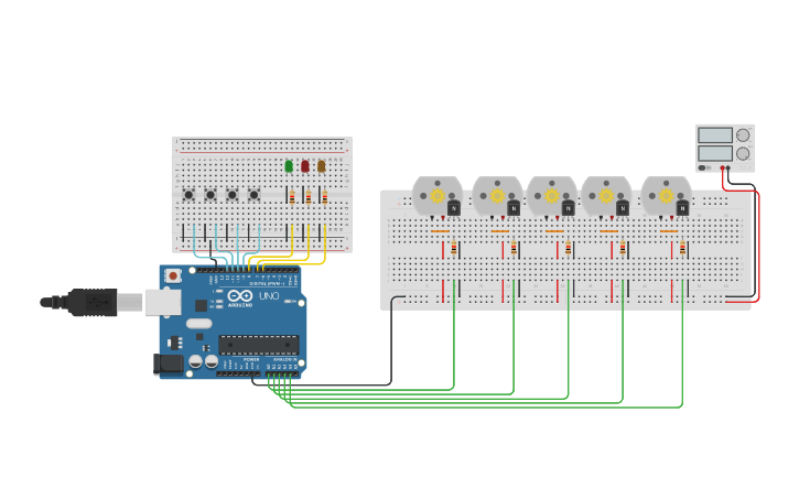 Circuit design Tea and Coffee Machine System | Tinkercad
