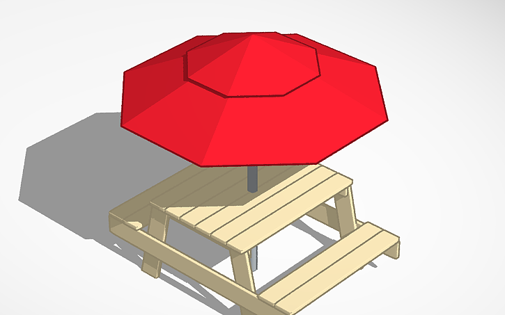 3D design PICNIC TABLE - Tinkercad