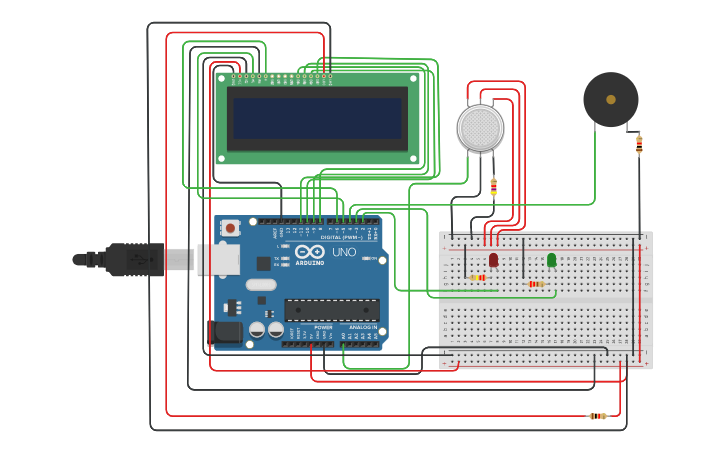 Circuit design Air Quality - Tinkercad