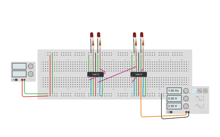 Circuit Design Asynchronous Upcounter Tinkercad