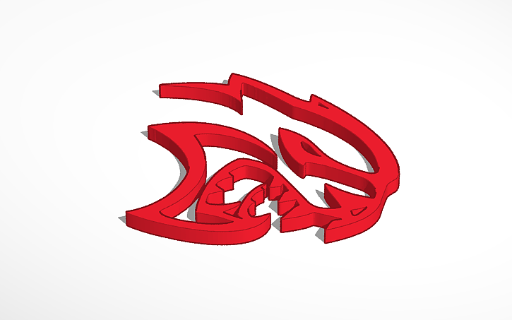 3D design Dodge Hellcat logo - Tinkercad