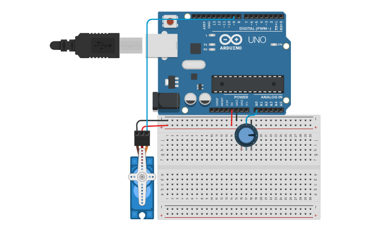 Circuit design SERVOMOTOR - Tinkercad