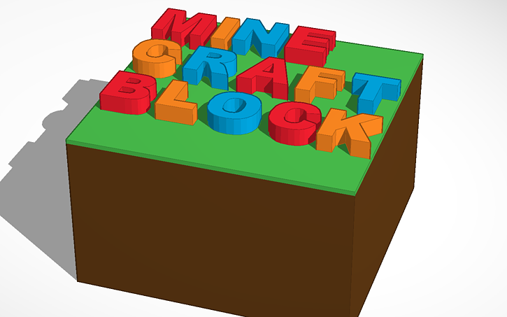 3d Design Minecraft Block Tinkercad