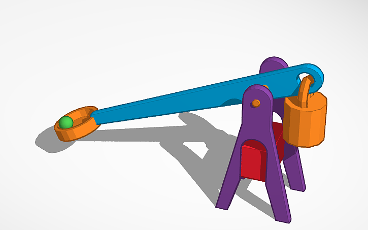 3D design Working gravity mode catapult - Tinkercad