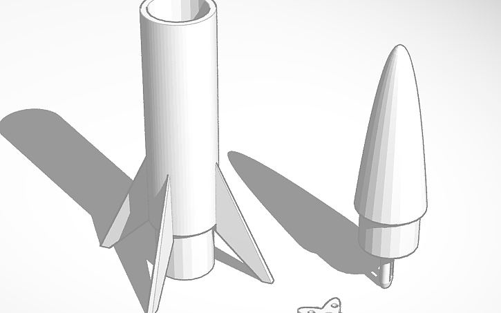 3D design rocket v2 - Tinkercad