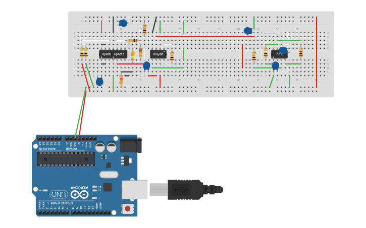 Circuit design ECG - Tinkercad